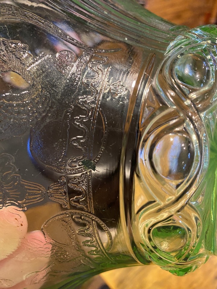 Lancaster Glass Co. Vaseline Uranium Green Depression Glass Bowl - 1933 ...