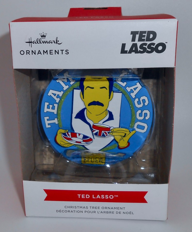 Hallmark Christmas Ornament 2023 TED LASSO "Team Lasso Believe" RED BOX ...
