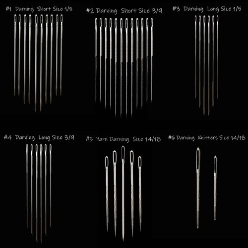 Crafty Hand Sewing Needles Darning Sew Needle Short Long Darner 6 Pack ...