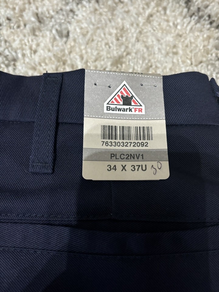 Bulwark FR Flame Resistant Electrical Work Pants 34x37U Navy Color | eBay