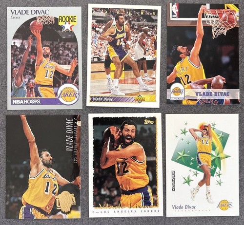 VLADE DIVAC VINTAGE NBA HALL OF FAME SIX (6) CARD BASKETBALL LOT ...