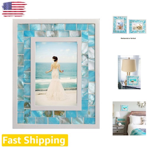 Decorative Blue Mosaic Picture Frame - 4x6 inch Photo Frame for ...