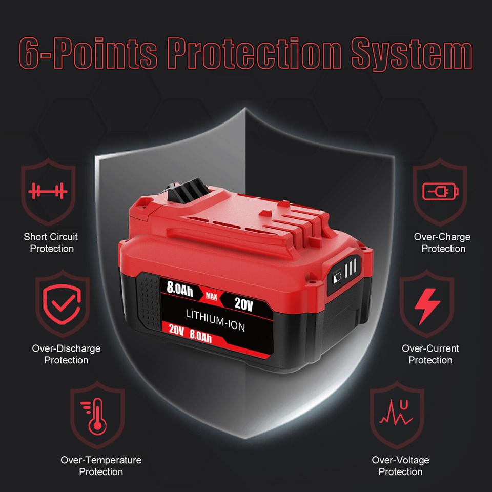 For Craftsman V20 MAX 20 Volt 8.0Ah 3 Ah Lithium Battery CMCB204 ...