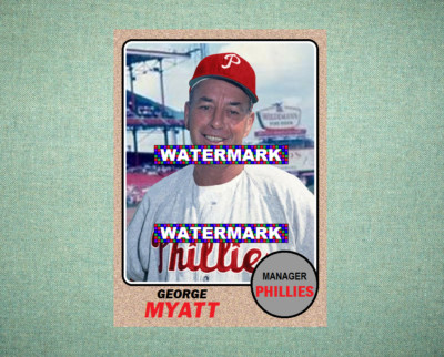 George Myatt Philadelphia Phillies 1968 Style Custom Baseball Art Card ...