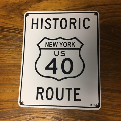 Historic US Route 40 New York Metal Street Sign Highway Garage Shop ...