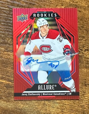 2022-23 Upper Deck Allure Autographs Red Rainbow #152 Juraj Slafkovsky ...