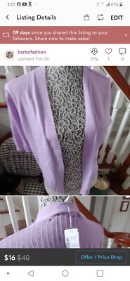 Lavender women shrug size medium,$39.95 | eBay