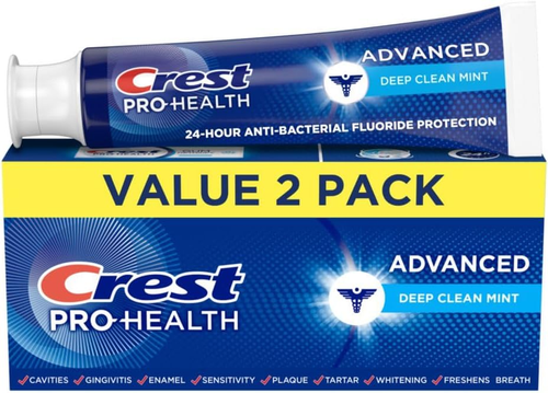 Crest Pro-Health Advanced Deep Clean Mint Toothpaste, 2 Count (Pack of ...