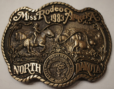 Miss Rodeo America 1983 North Dakota Solid Brass Adult Buckle | eBay