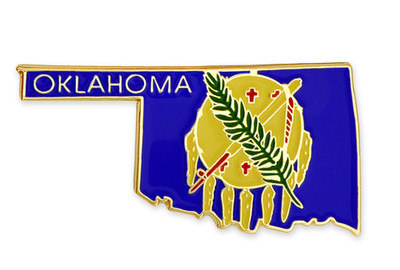 OKLAHOMA STATE SHAPE LAPEL PIN | eBay