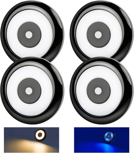 RV LED Puck Light Camper Van 3' Inbuilt Dimmer Switch, Black 3000K | eBay