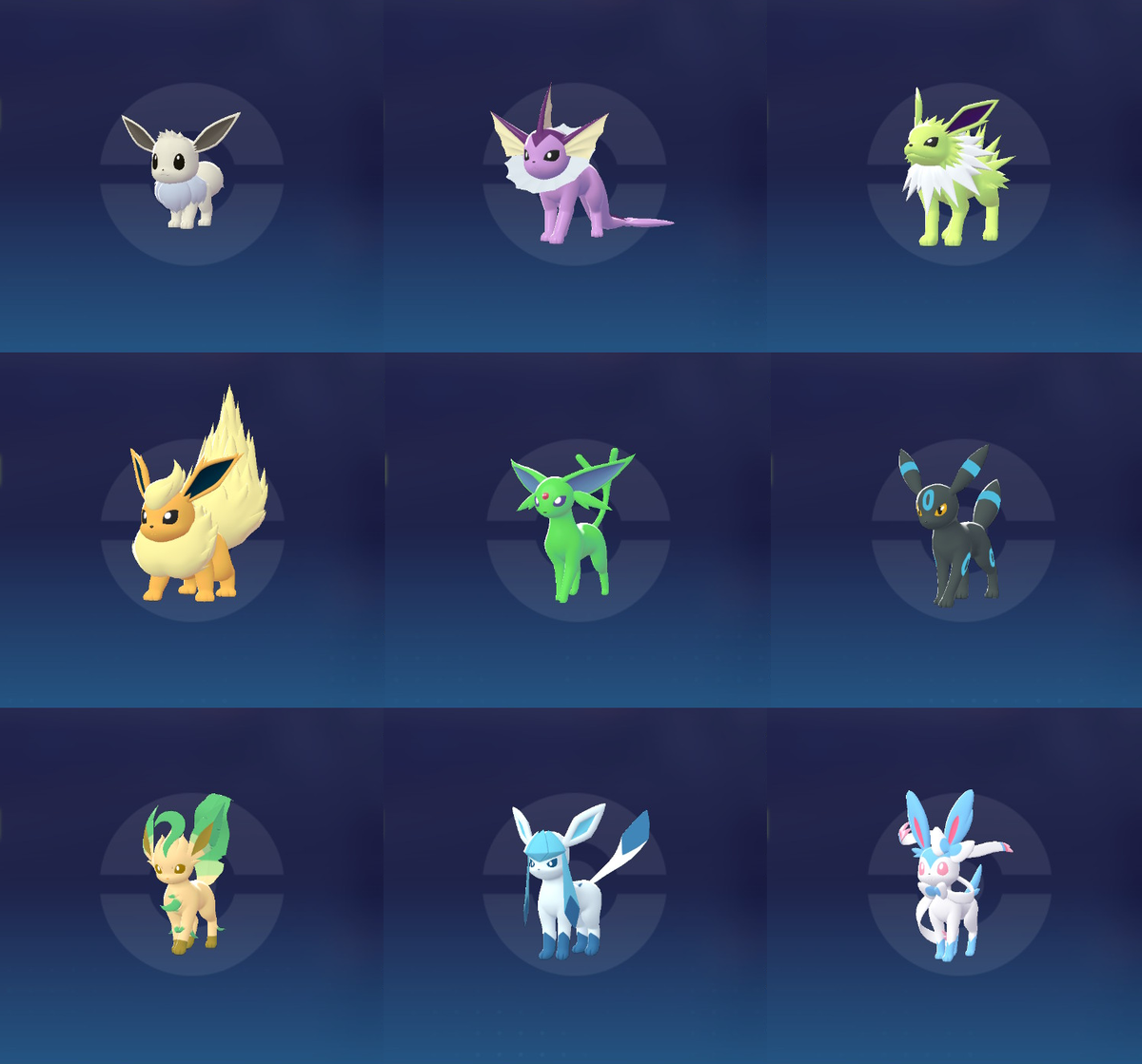 All Shiny Eevee Evolutions All Pokémon Eeveelutions Compared To Their 5907