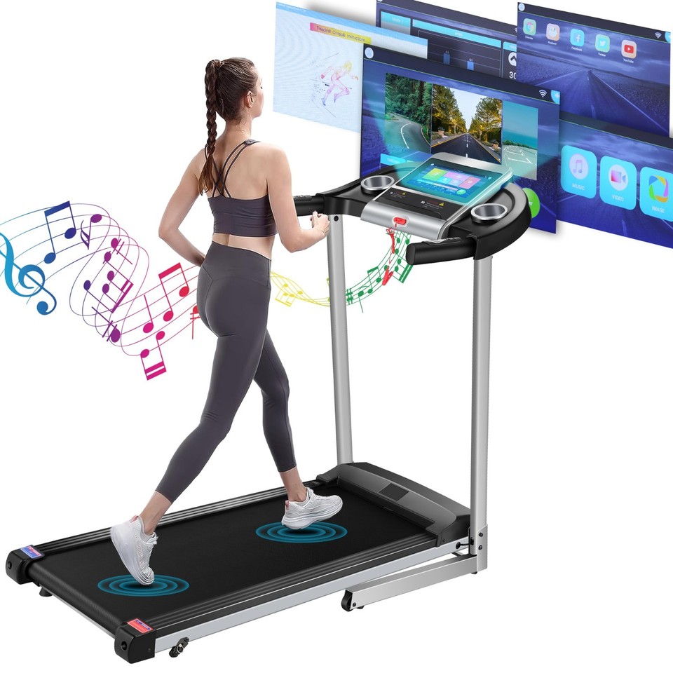 Heavy Duty Treadmill with TV Screen and WiFi,3.25HP Powerful Treadmill ...