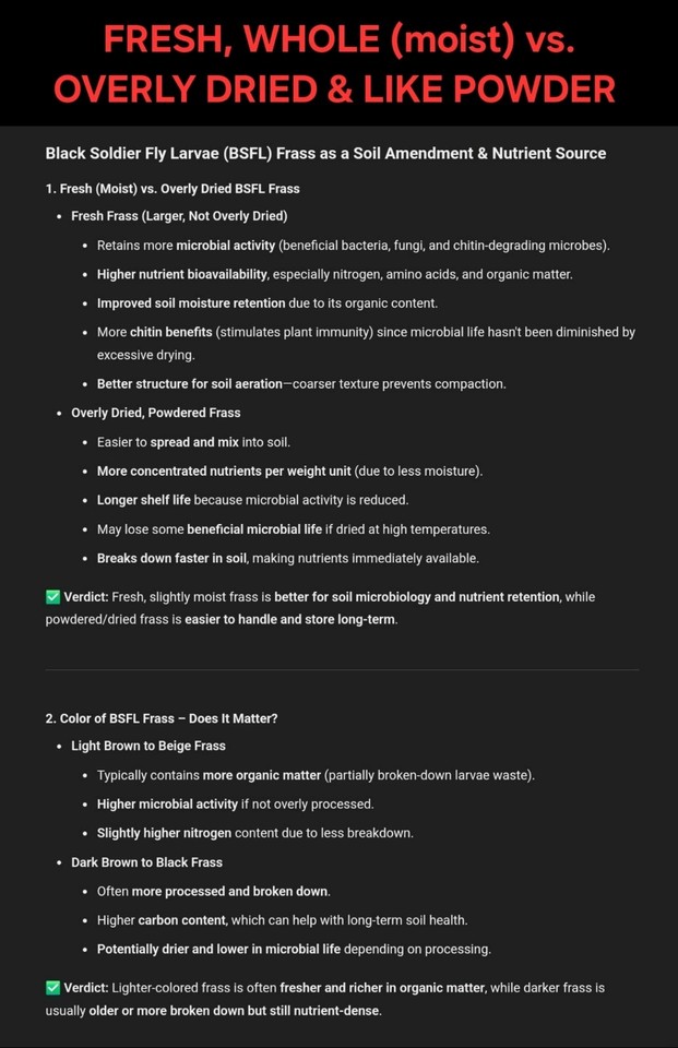 Black Soldier Fly Larvae Frass / Insect Frass • Amazing Soil Amendment ...