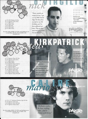 PAISTE CYMBALS -Nick D'Virgilio / Ted Kirkpatrick / Mario Calire - 2000 Print Ad | eBay