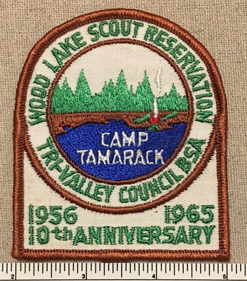 Vintage 1965 CAMP TAMARACK Boy Scout PATCH 10th Anniversary Tri-Valley Council | eBay