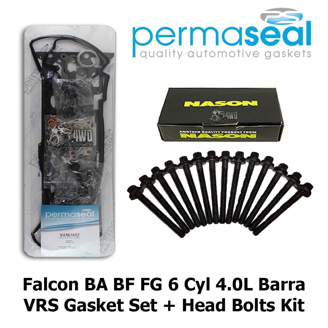 Permaseal VRS Gasket and Bolts for Ford Force 6 F6 FG F6X Barra VCT 4.0 ...