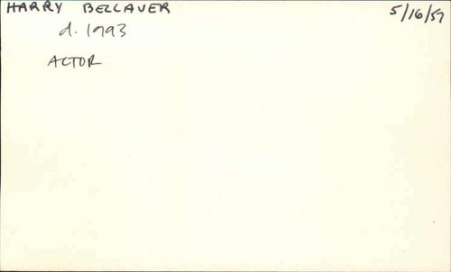 Harry Bellaver D.1993 Actor From Here to Eternity Signed 3x5 Index Card ...