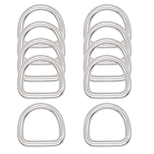 10 Pcs 304 Stainless Steel Heavy Duty Welded D Ring Solid Metal D Rings ...