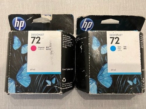 SET OF TWO HP Ink Cartridge C9399A Magenta C9398A Cyan GENUINE New ...
