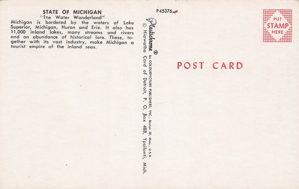 Michigan State Lake Superior Huron Map Upper Peninsula Tiki Letters ...