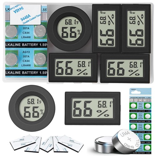 5pack Mini Digital Thermometer Hygrometer Indoor Room Round Temperature ...