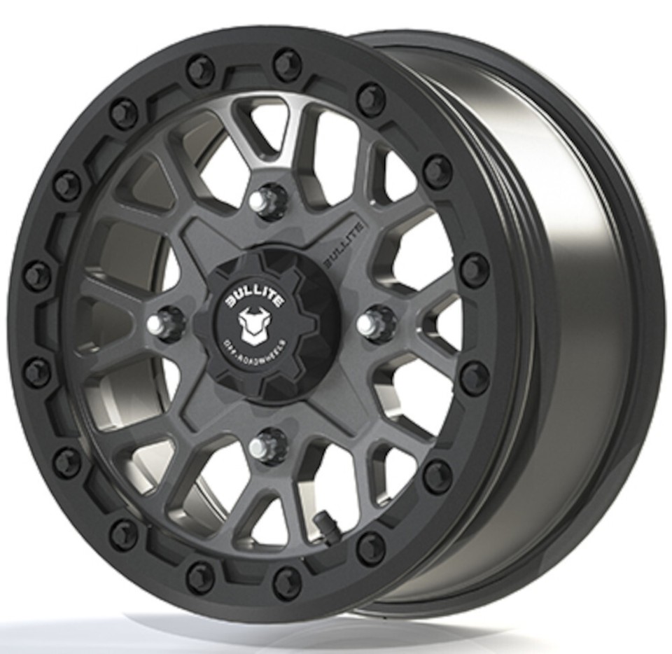 Kit 4 GBC Dirt Commander Tires 29x9-14 on Bullite Rider Beadlock Gray ...