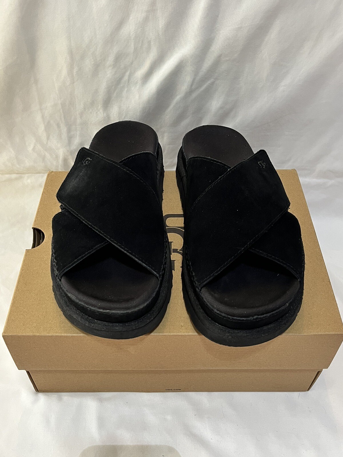 UGG Women’s Goldenstar Cross Slide Sandals Black Size… - Gem