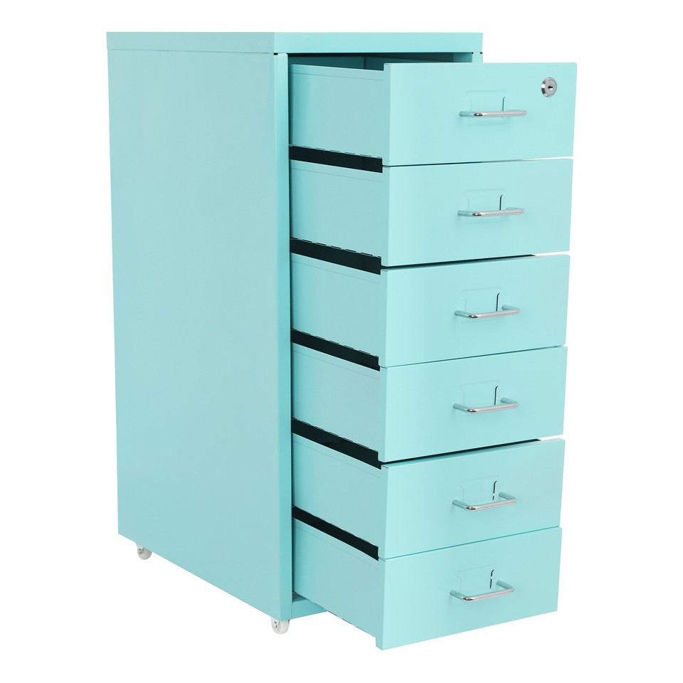 6-layer Vertical File Cabinet, Metal File Cabinet with Lock, Filing ...