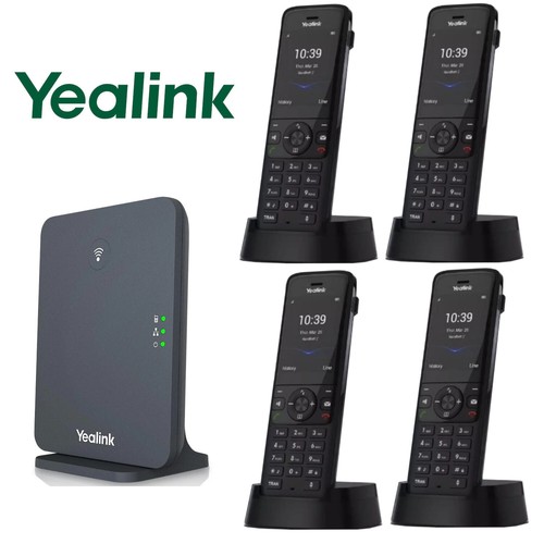 Yealink W78P DECT Phone System VoIP SIP Base + 4 Cordless Handsets W78H ...
