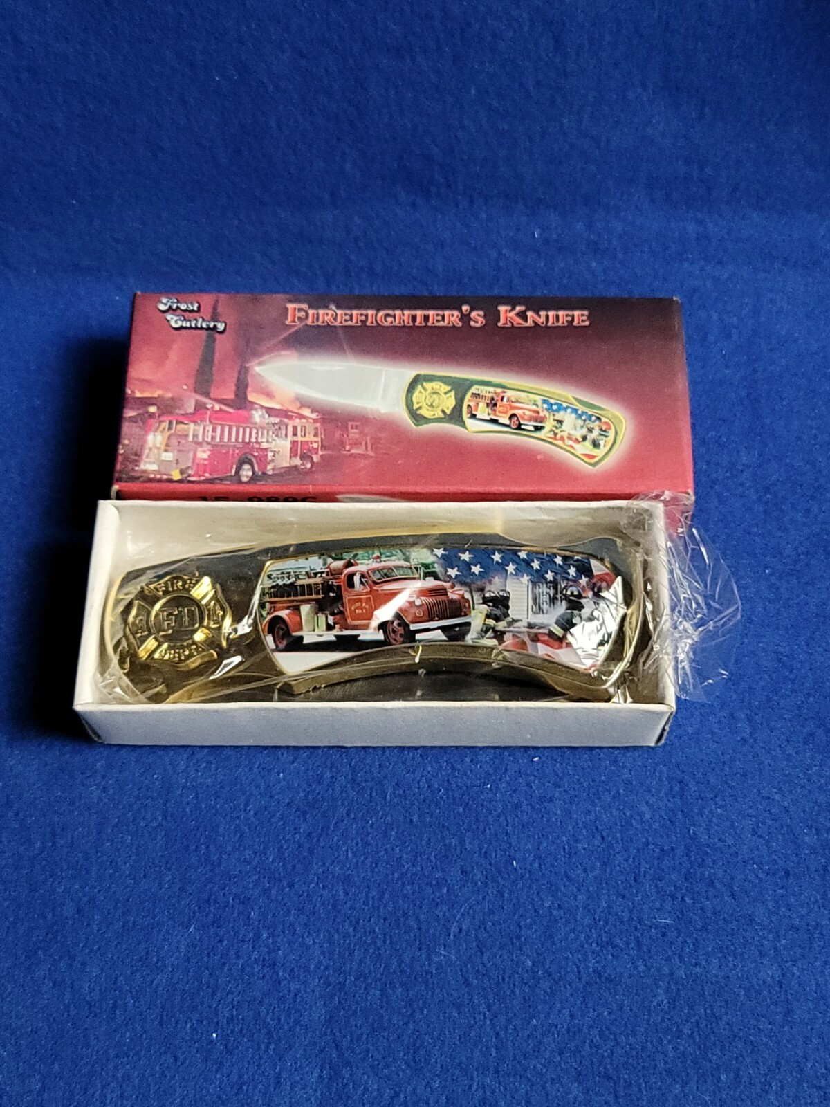 Frost Cutlery FireFighter's Knife - 15-989G Gold Plated Firefighter Handle | eBay