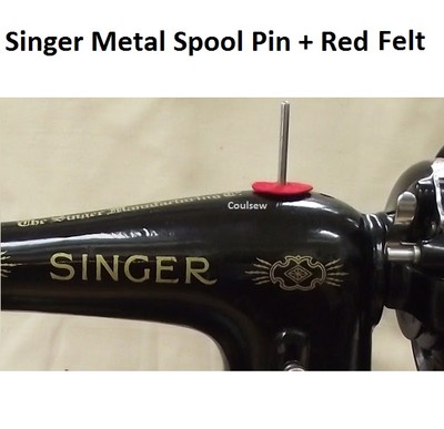 VINTAGE SEWING MACHINE COTTON SPOOL PIN + FELT FITS SINGER 99K 66K 15K ...