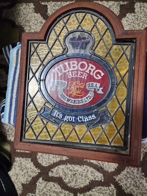 Vintage Tuborg Beer Plastic Stained Wall Light | eBay
