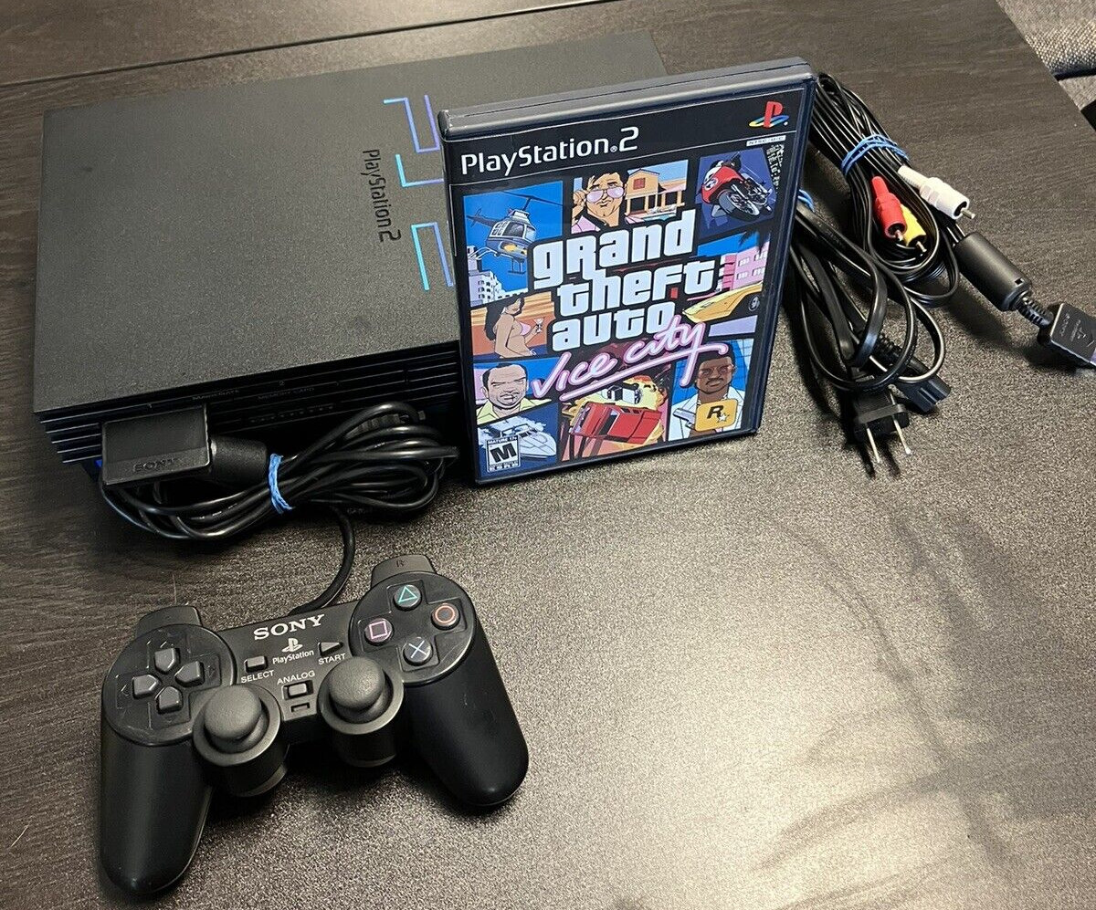 Sony PlayStation 2 PS2 Fat Console Bundle SCPH-39001 - Cont/Mem Card ...