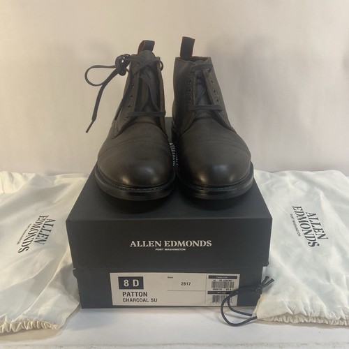 Allen Edmonds Patton Cap-Toe Men’s Boots 8D Charcoal Matte Black ...