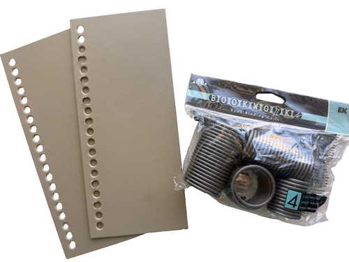 Bookworks Coil BOOK BINDING SET 1 KRAFT cover 4 SILVER Coils Binder ...