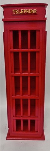 Large Wooden Telephone Box cabinet AcaciaHome Decorative Red 84.5cm ...