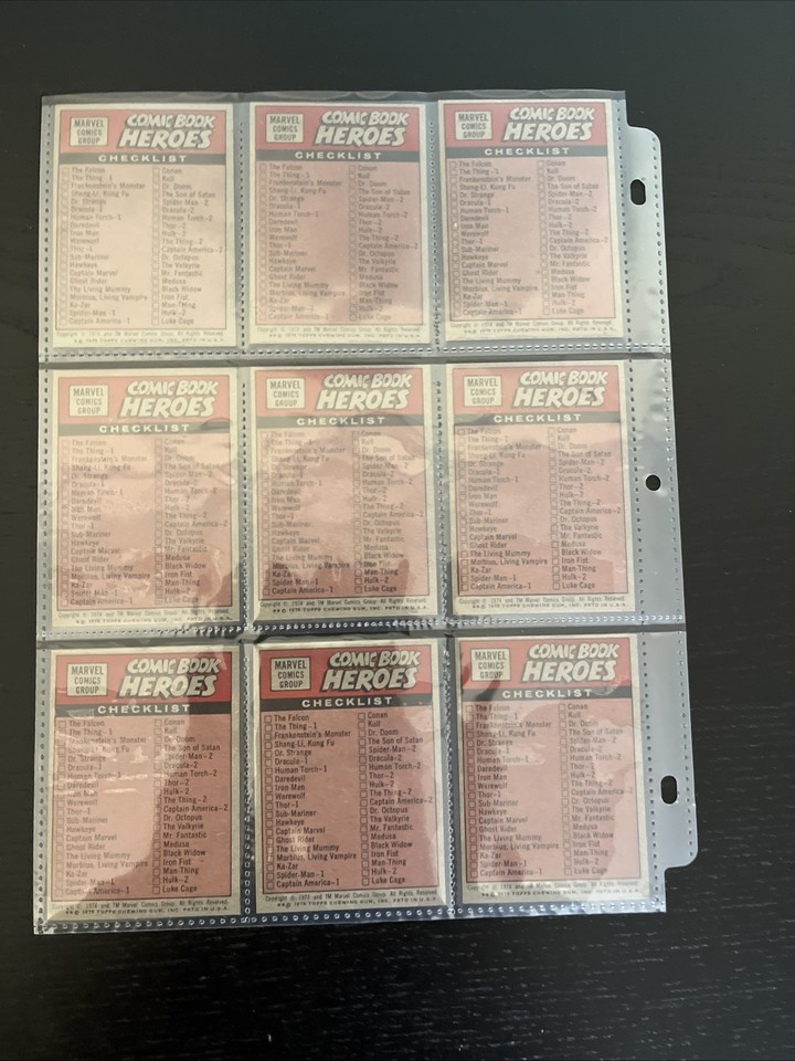 Topps Trade Cards 1974 Marvel Comic Book Heroes | eBay UK
