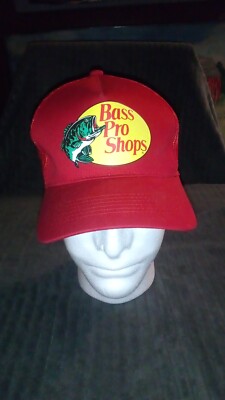 Bass Pro Shops Hat Red Trucker Mesh Snapback Classic | eBay
