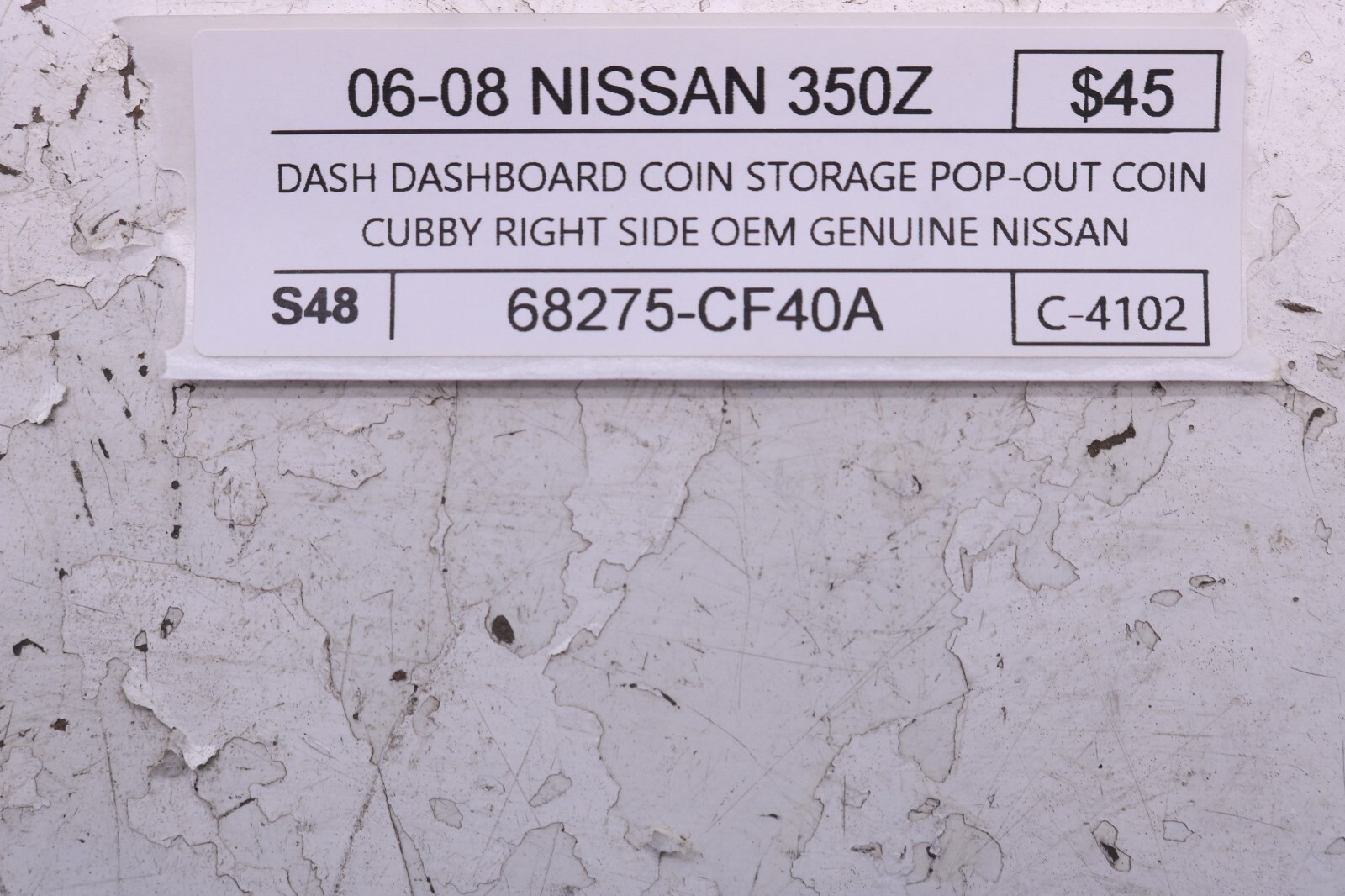 06-08 NISSAN 350Z DASH DASHBOARD COIN STORAGE POP-OUT COIN HOLDER CUBBY ...