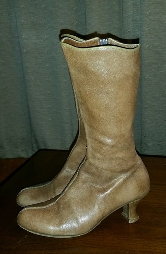 RARE VINTAGE LISA NADING STEAMPUNK LEATHER GRANNY BOOTS 36.5 BROWN 6 M ...