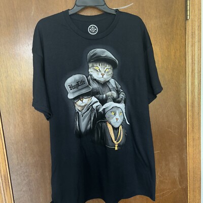 Hug Life Cat Men's Short-Sleeve Graphic T-shirt (Black Small | eBay