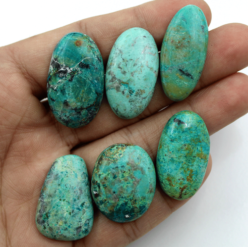 6 Pcs Natural Chrysocolla Cabochon 27mm-33mm Top Quality Loose ...