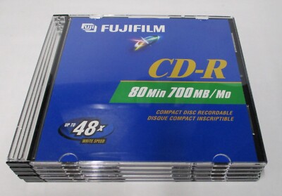 New FUJIFILM Recordable 700MB Data Capacity 80min 48X CD-R Disc Slim ...