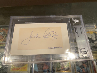 1968 JACK ALBERTSON GRAMPA JOE WILLIE WONKA ACTOR SIGNED CUT ON INDEX ...
