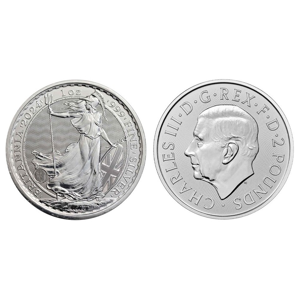 2024 U.K. 2 Pound King Charles III Silver Britannia 1 oz .999 Brilliant ...