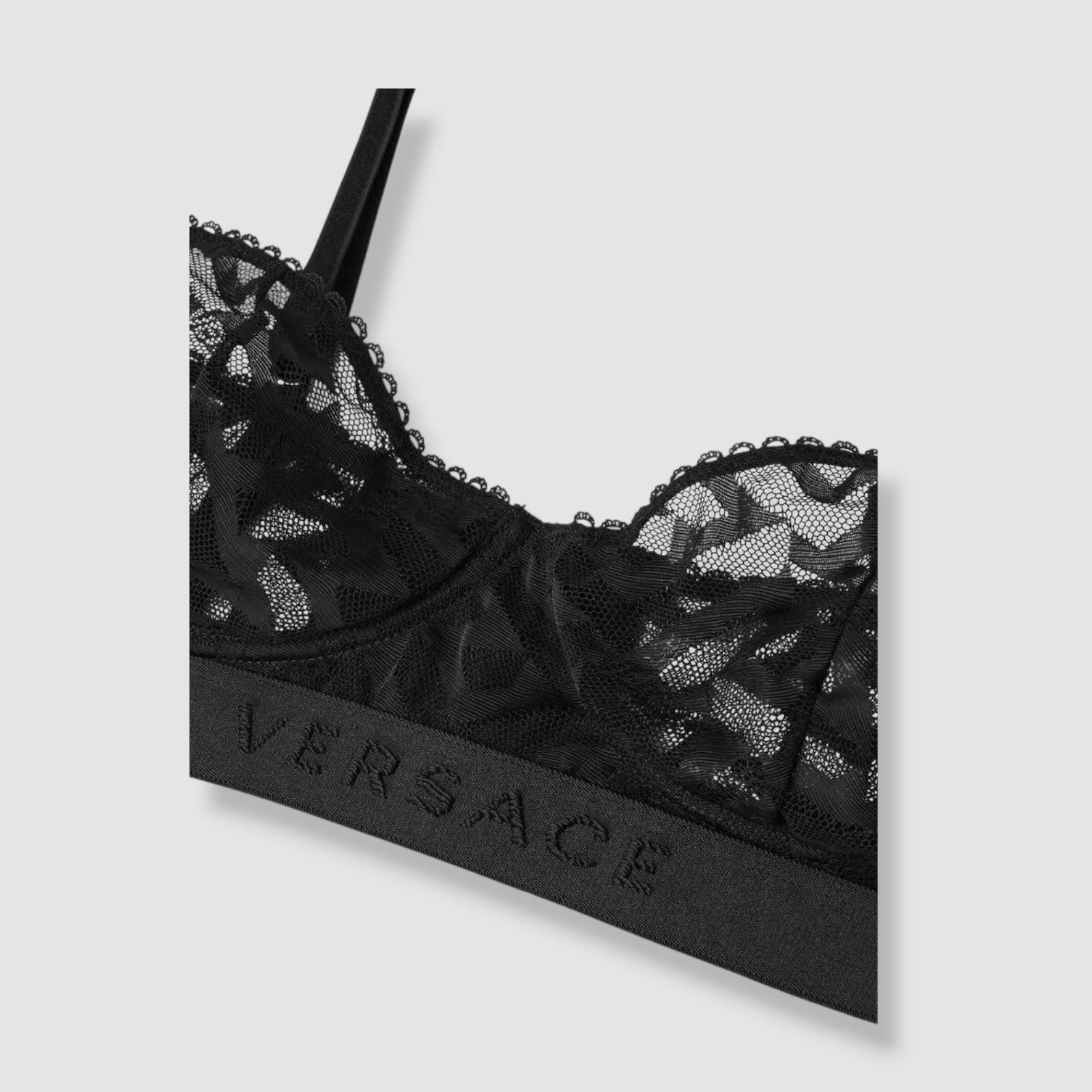 $225 Versace Women Black Monogram Triangle Bra Size 3 8052045514006 | eBay