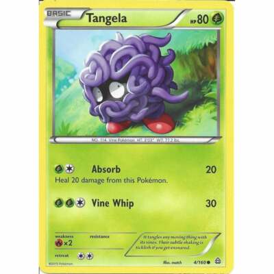4/160 Tangela Common: Pokemon Trading Card Game XY-05 Primal Clash ...