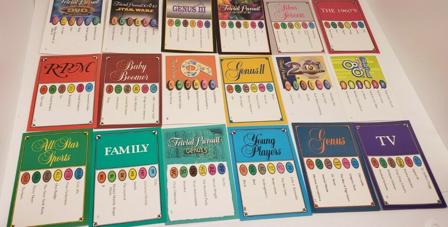 Trivial Pursuit 100 Card Packs You Pick the Edition Trivia Nights Game ...