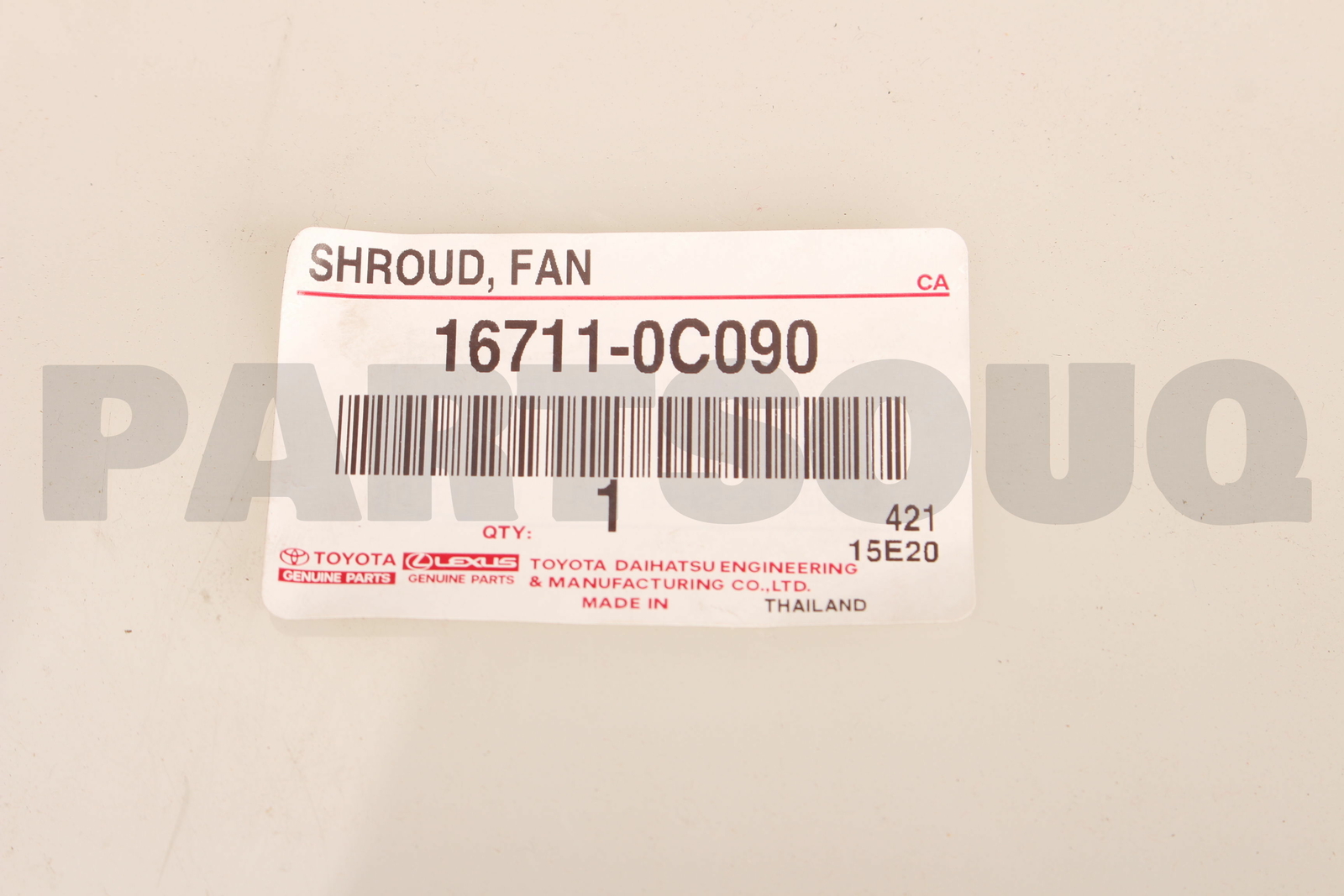 167110C090 Genuine Toyota SHROUD, FAN 16711-0C090 | eBay